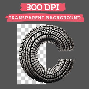 Tire Track Alphabet Clipart, Industrial Text Font, Off-road Tire Tread ...