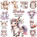 Whimsical Boho Animal Clipart Collection, Watercolor Cute Forest ...