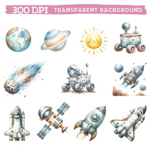 Watercolor Cute Astronaut Bear Clipart, Astronaut Cosmic Nursery Outer ...