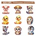 Shocked Animals Clipart, Watercolor Animal Shock, Nursery, Kids, Animal ...