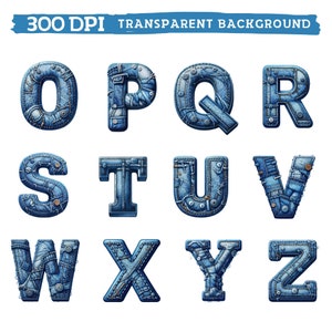 Denim Alphabet, Numbers Denim Letters Png, Denim Jeans Alphabet ...