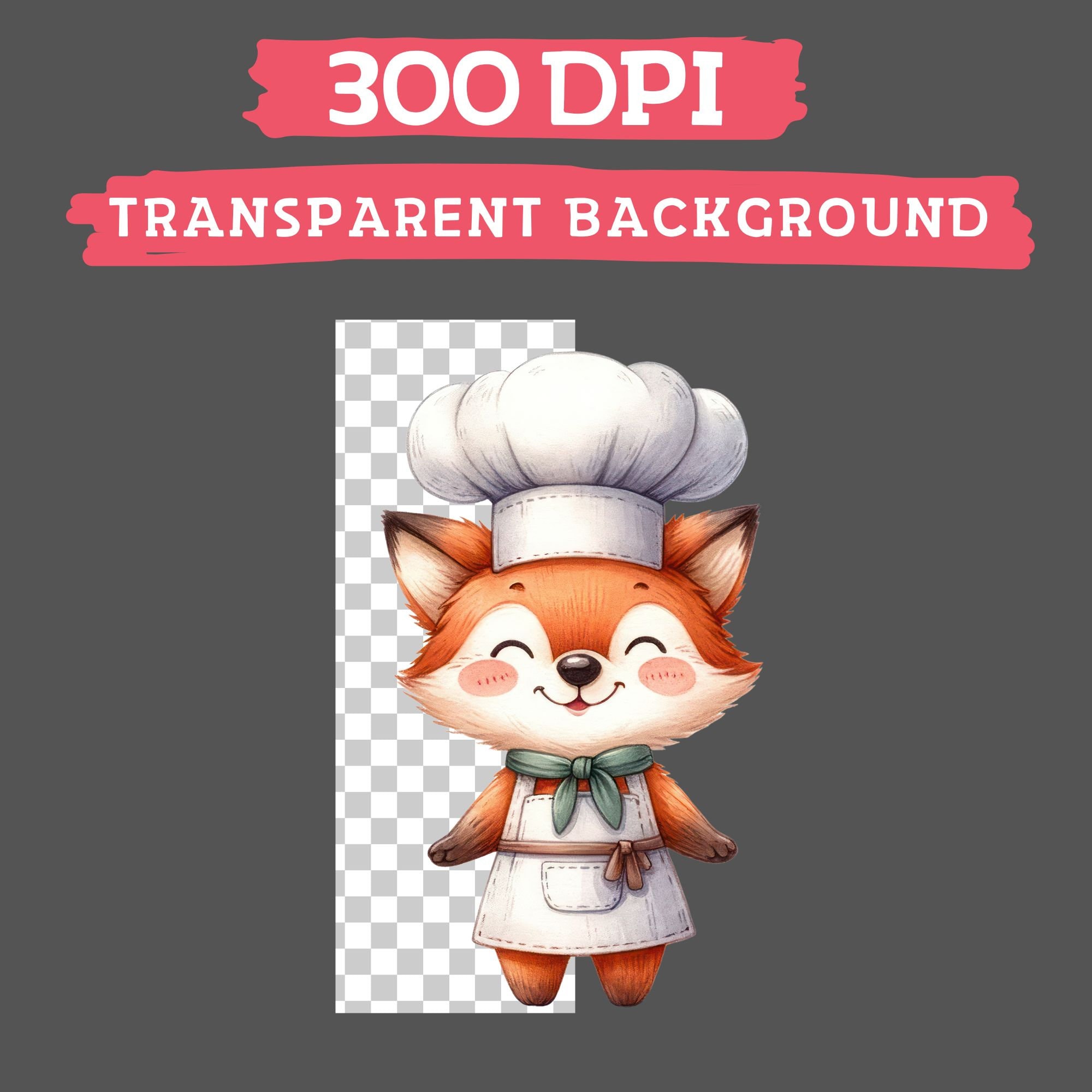 Watercolor Cute Chef Animals Clipart, Chef Animal Nursery, Chef Kitchen ...