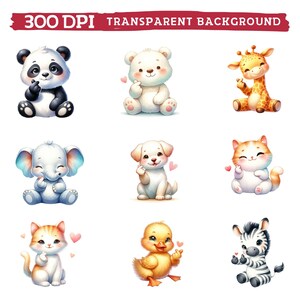 Finger Heart Animals Clipart, Watercolor Cute Animal, Korean Finger ...