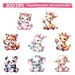 Cute Baby Animals With Baby Bottle Clipart, Watercolor Pink Baby Animal ...