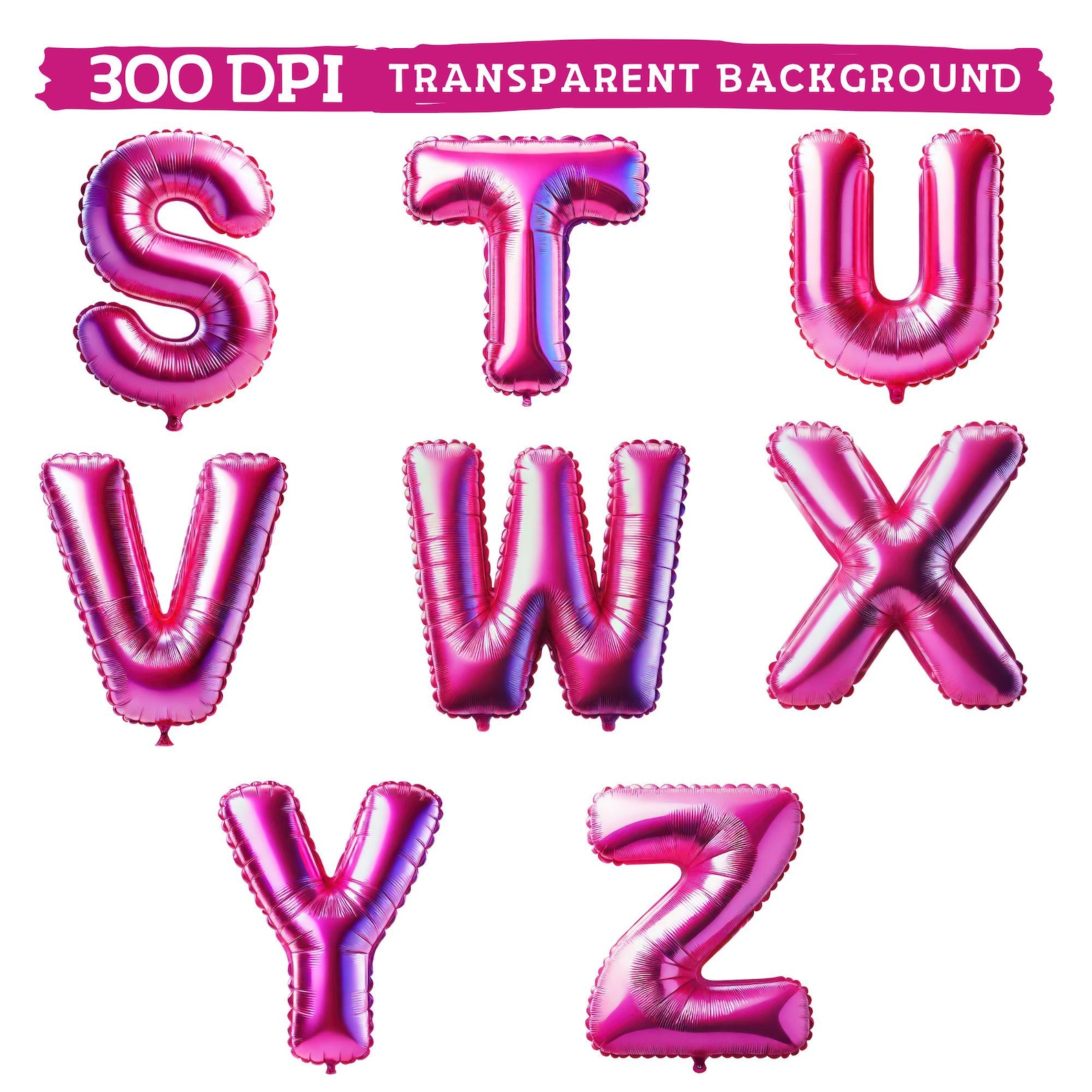 Pink Foil Balloon Alphabet, Pink Metallic Letters & Numbers ...