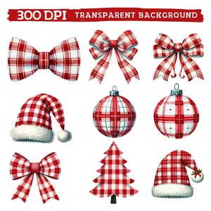 Christmas Plaid Alphabet Clipart, Red Festive Letters & Numbers, Cozy ...