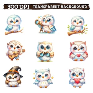 Cute Owl Clipart, Woodland Bird Png, Adorable Owl Nursery, Woodland ...