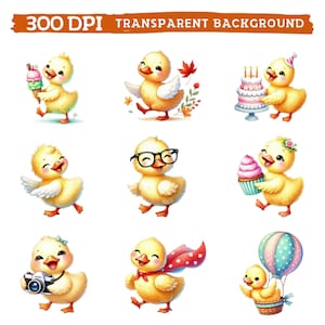 Cute Duckling Clipart, Watercolor Duck Nursery, Baby Ducks, Farm Animal ...