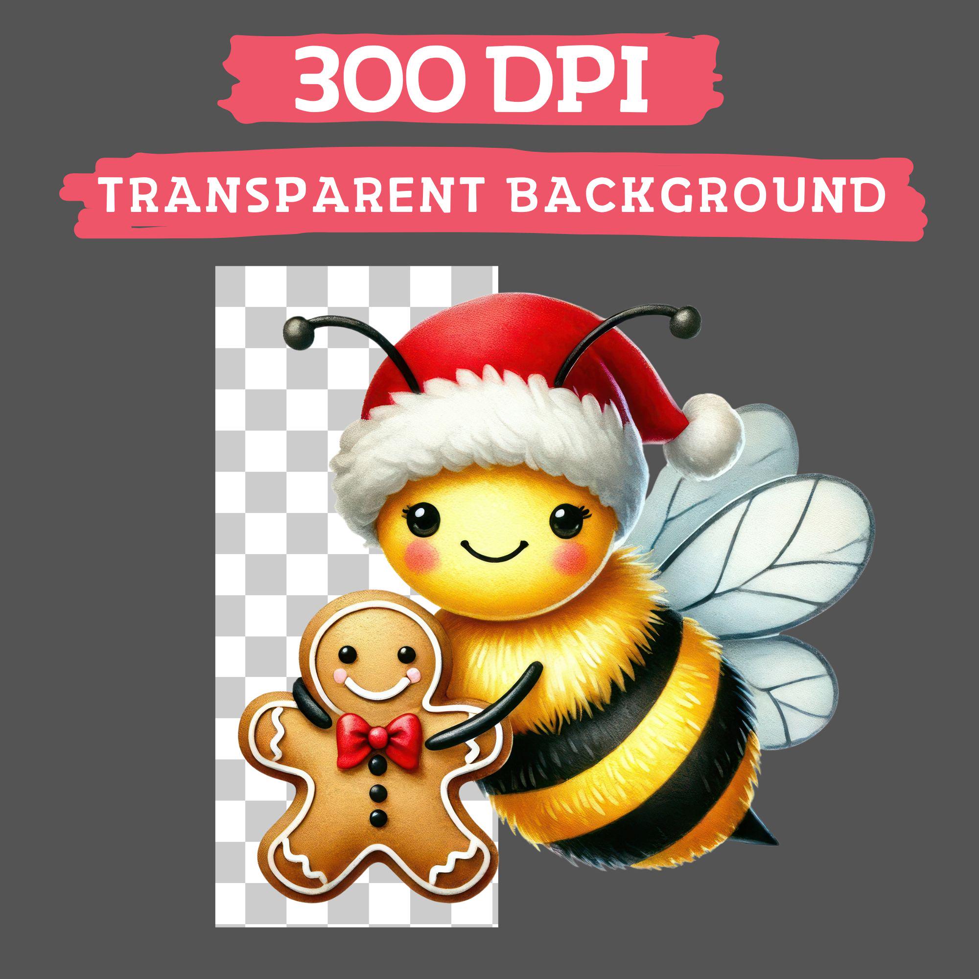 Christmas Bee Clipart, Watercolor Cute Holiday Bees, Nursery Decor ...