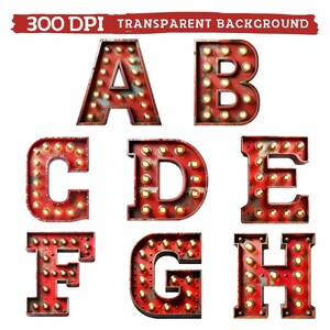 Rusty Marquee Alphabet Clipart, Red Rusty Metal Letters, Steampunk ...