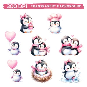 Watercolor Cute Penguin Clipart Png, Kawaii Penguin Sleeping on Cloud ...