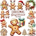 Christmas Gingerbread Clipart, Watercolor Cute Holiday Nursery Decor ...