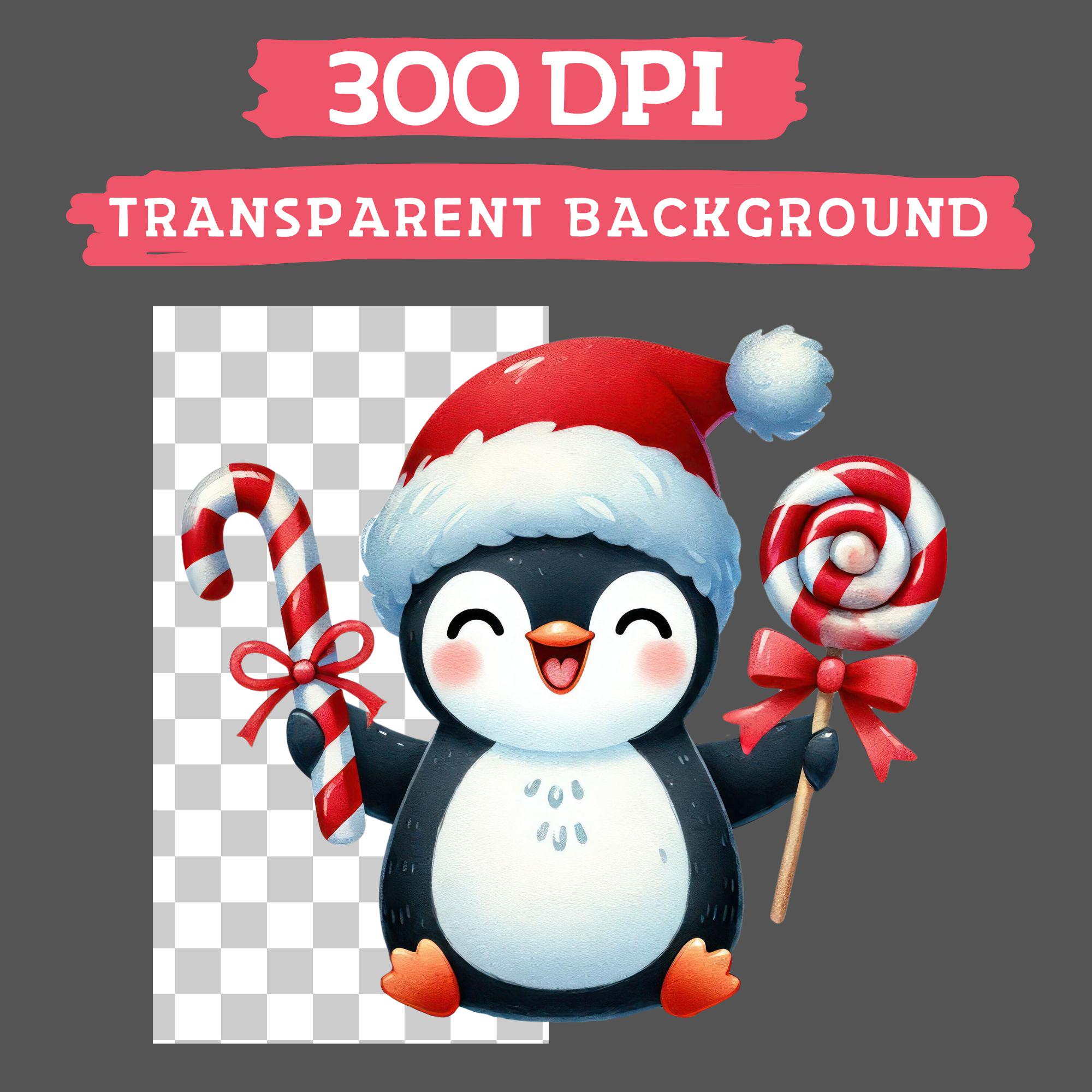 Christmas Penguin Clipart, Watercolor Cute Holiday Penguin, Nursery ...