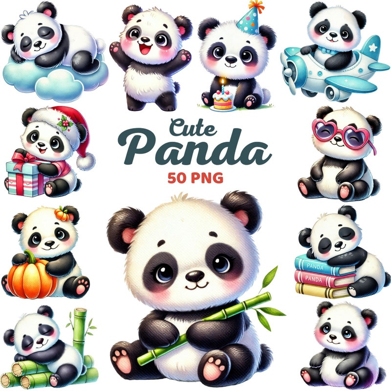 Cute Panda Watercolour - Etsy