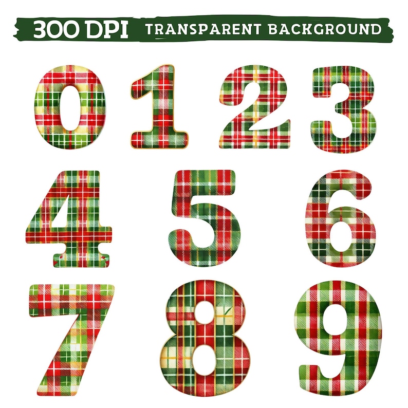 Christmas Plaid Alphabet Clipart, Festive Letters & Numbers, Cozy Xmas ...