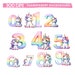Unicorn Alphabet, Watercolor Pastel Rainbow Unicorn Number Nursery ...