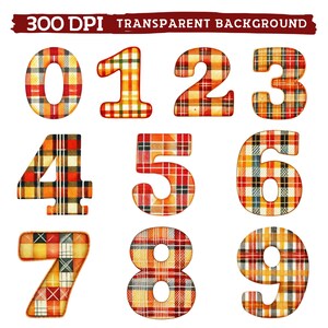 Fall Plaid Alphabet Clipart, Autumn Plaid Letters & Numbers, Cozy ...