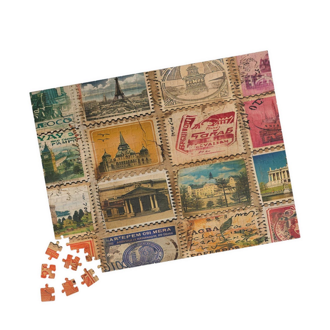 Vintage Postage Stamps Jigsaw Puzzle 110/252/520/1014 Pieces Available ...