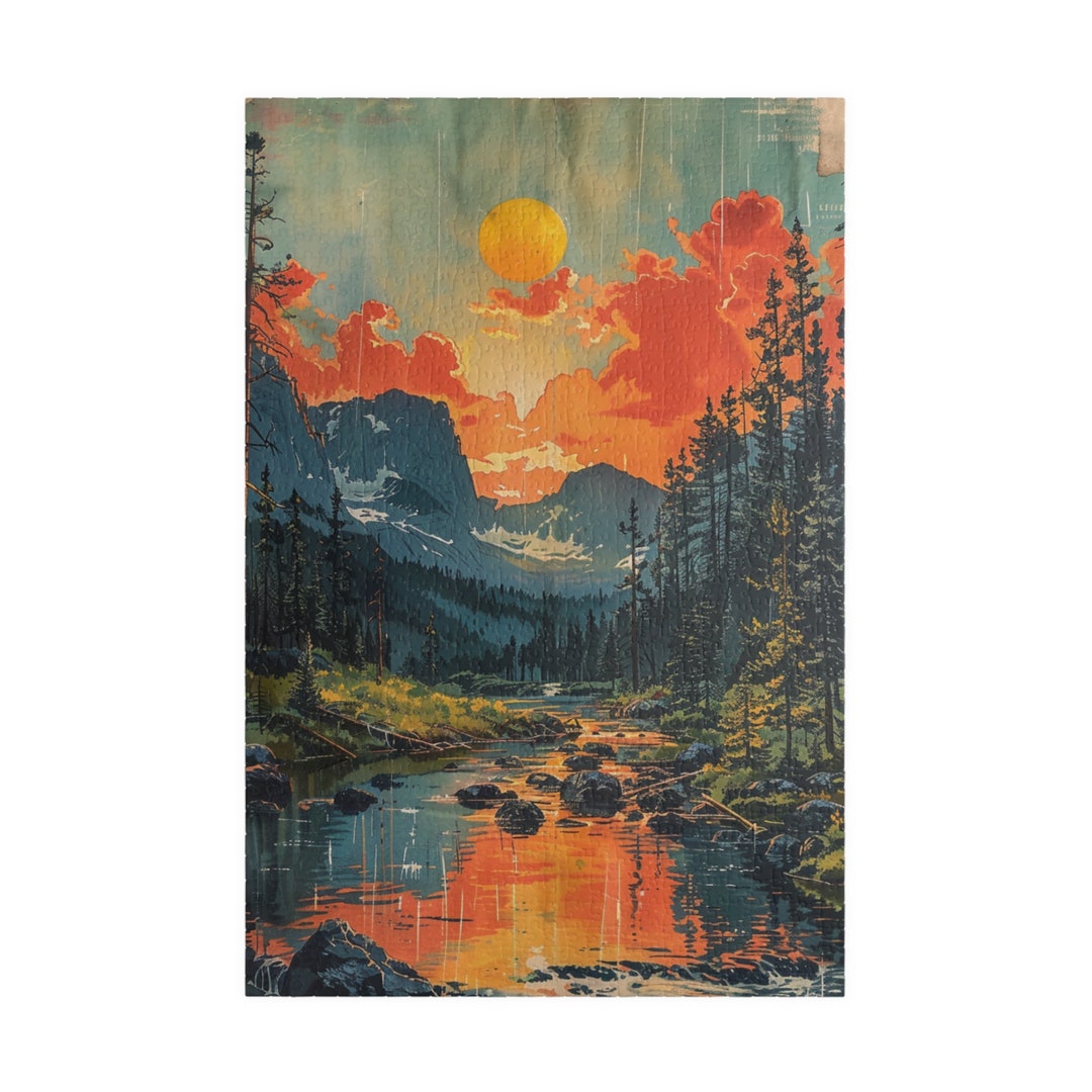 Mountain Sunset Reflection Jigsaw Puzzle: Nature Lover Gift - Etsy