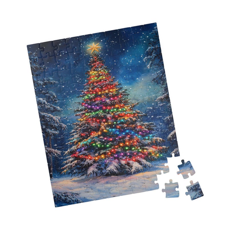 Festive Christmas Tree Jigsaw Puzzle: Holiday Family Fun - Etsy