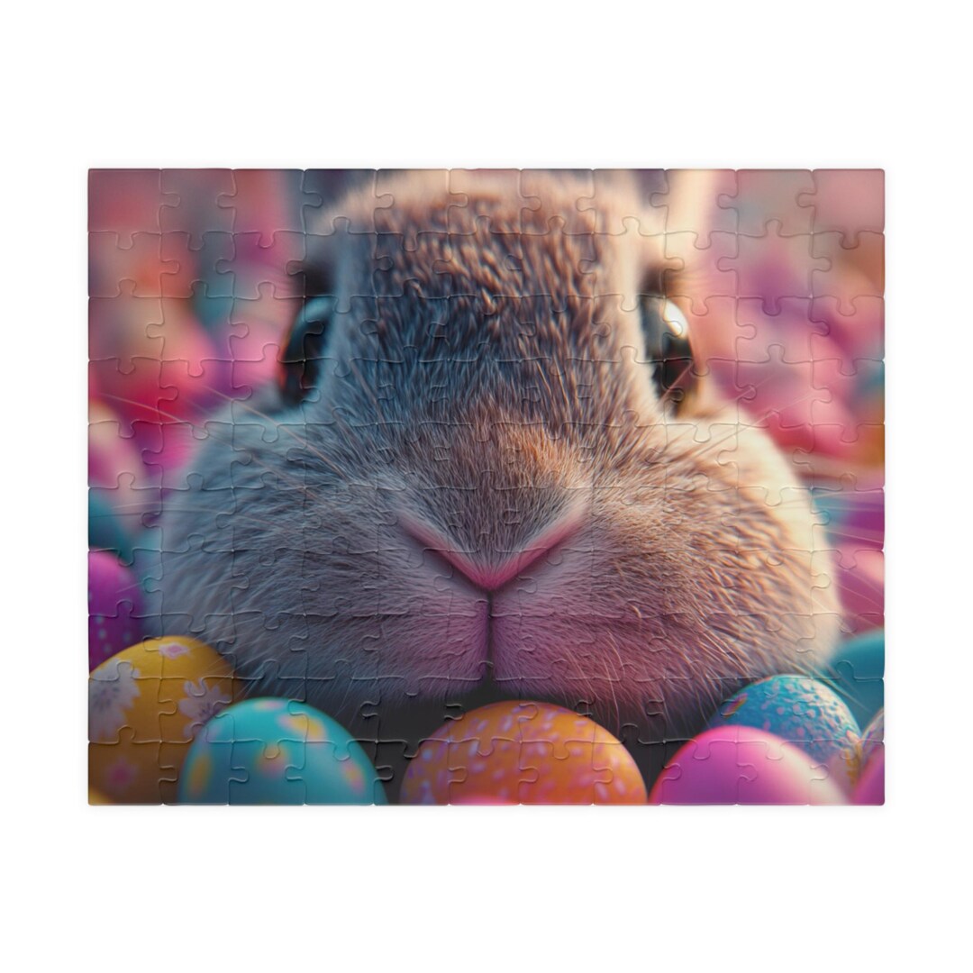 Easter Bunny Jigsaw Puzzle: Close Up, Fun Family Activity - Etsy