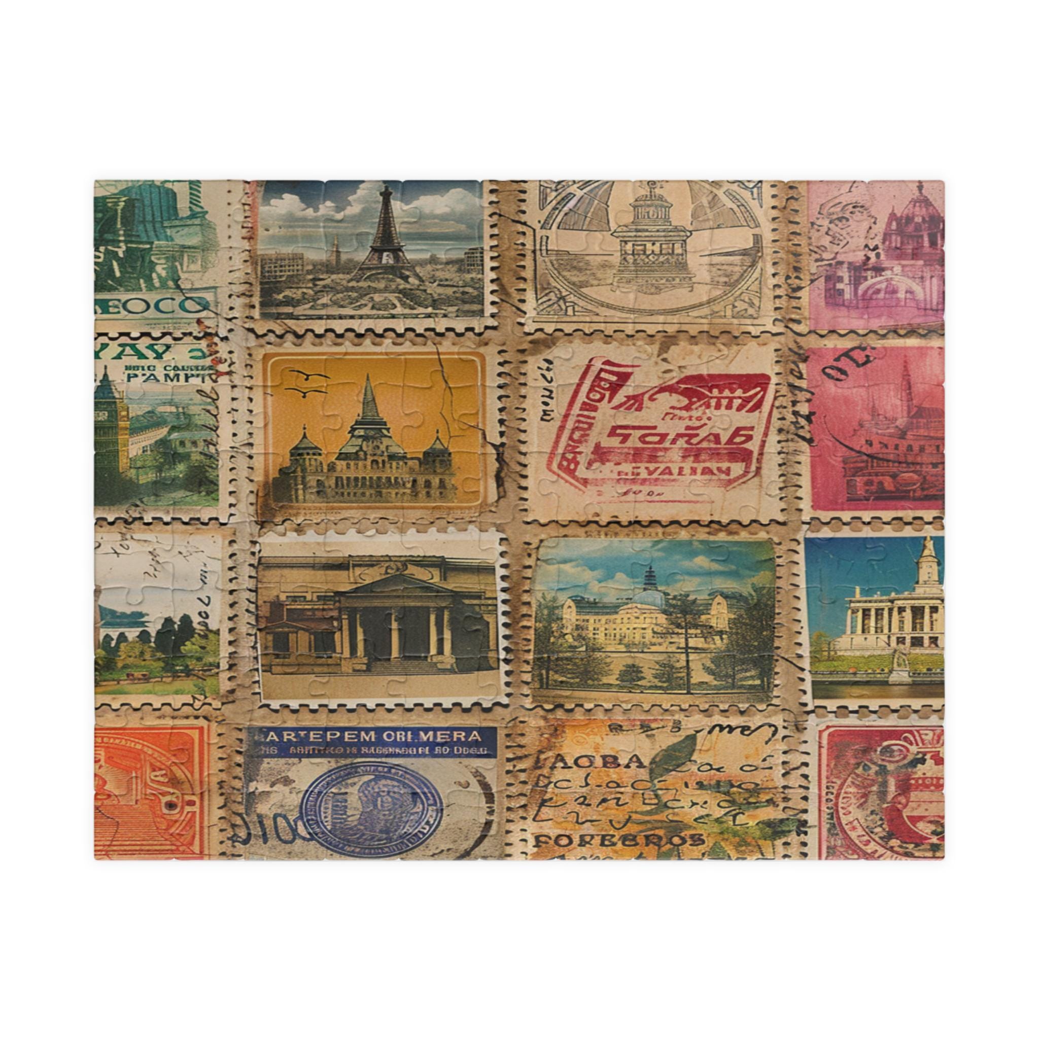 Vintage Postage Stamps Jigsaw Puzzle: Family Fun - Etsy