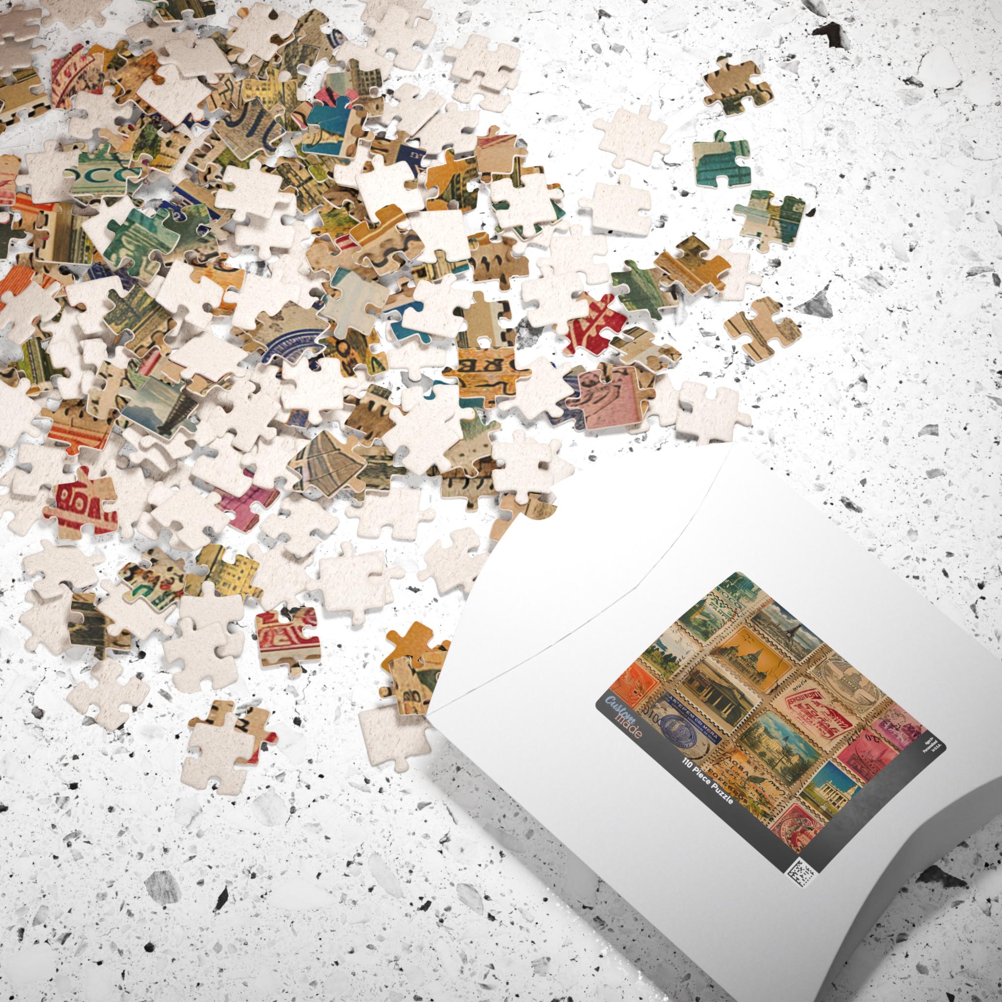 Vintage Postage Stamps Jigsaw Puzzle: Family Fun - Etsy