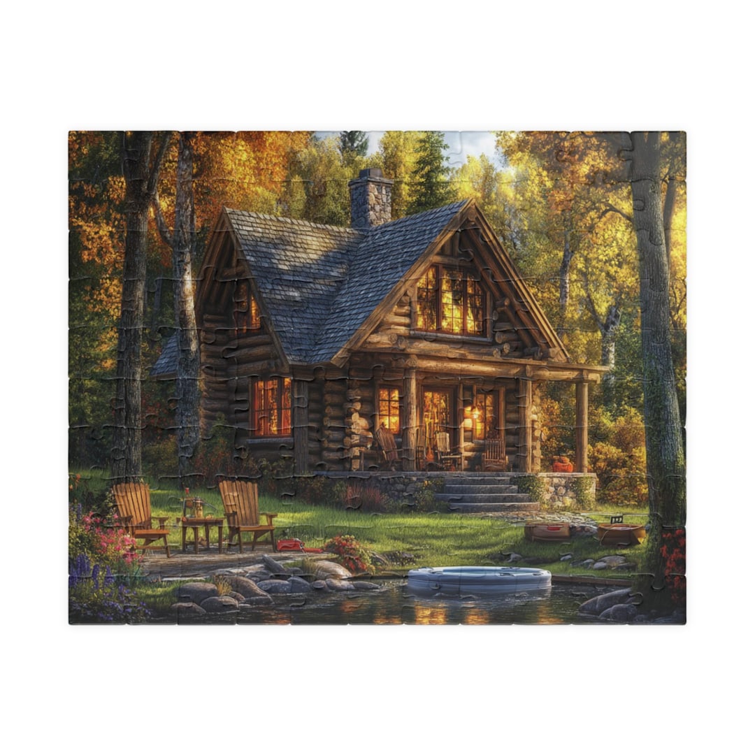 Cozy Cabin Jigsaw Puzzle | 110/252/520/1014 Piece Options | Easy to ...