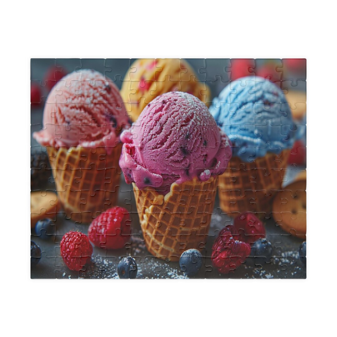 Colorful Ice Cream Cones Jigsaw Puzzle | 110/252/520/1014 Pieces ...