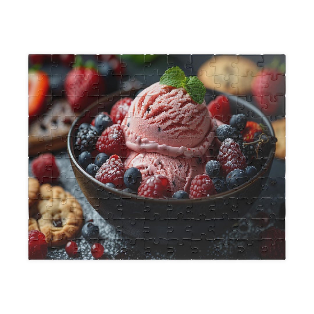 Berry Ice Cream Jigsaw Puzzle: Fun Family Activity - Etsy