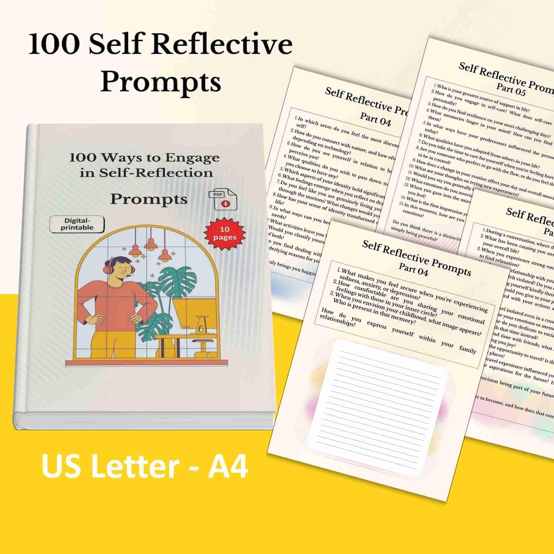 100 Self Reflective Prompts | Mindfulness and Self Discovery Journal ...