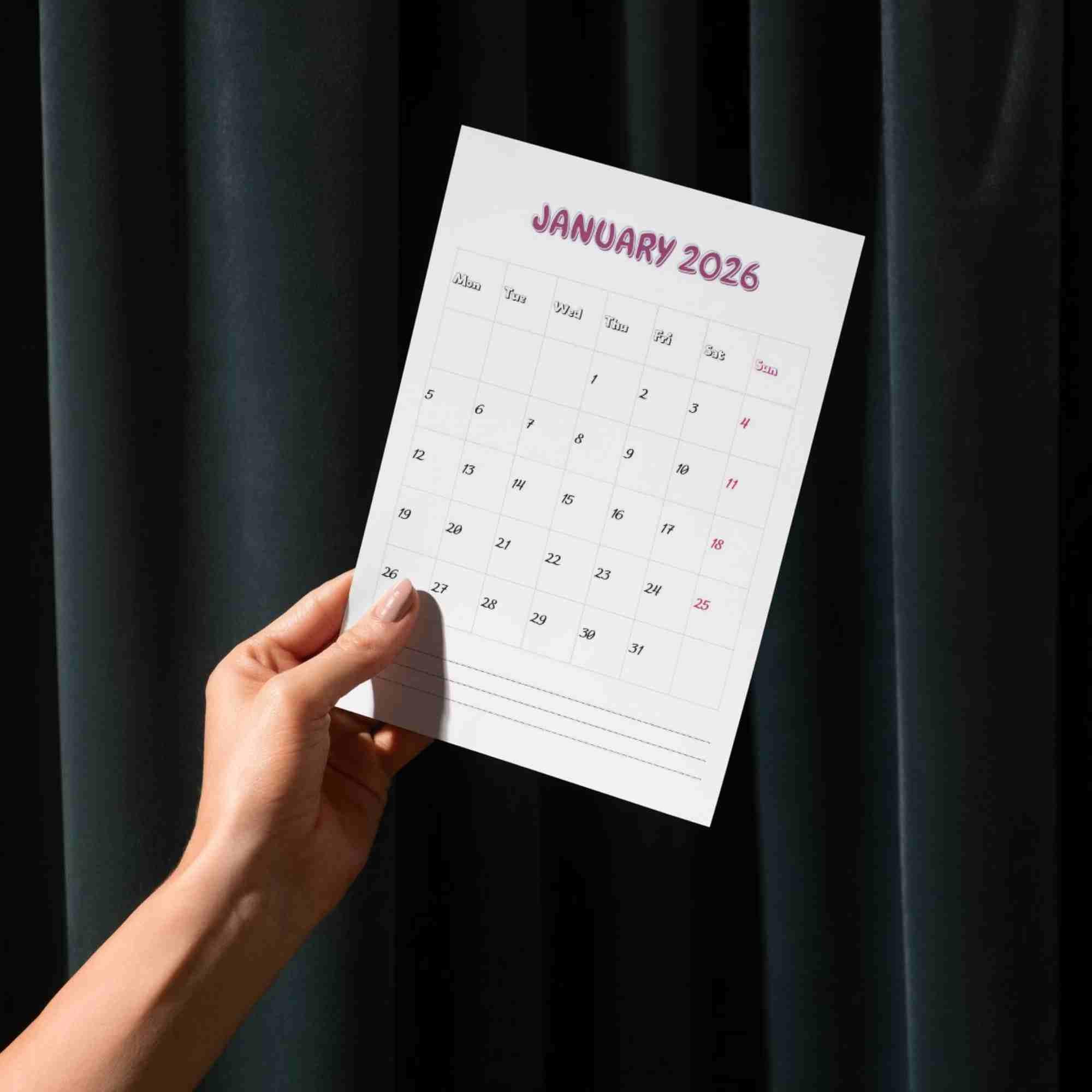 2026 Calendar Printable, Editable Monthly Planner, PDF Canva Template ...