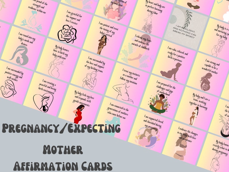 Birth Affirmation Cards Pregnancy Affirmation Cards Printable ...
