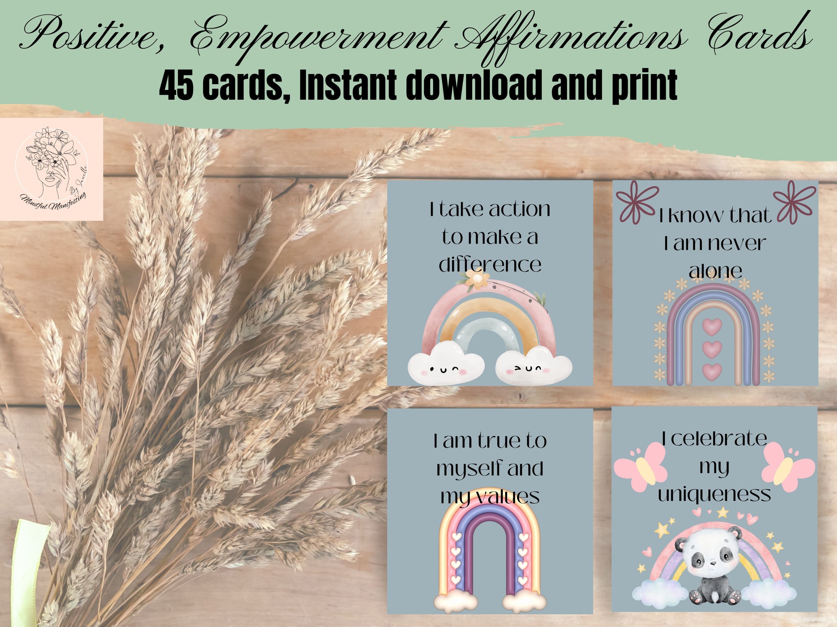 Printable Kids Affirmation Cards | Kids Mindfulness Cards | Childrens ...