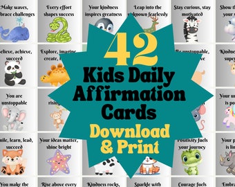 Printable Kids Affirmation Cards | Kids Lunch Box Notes | Childrens ...