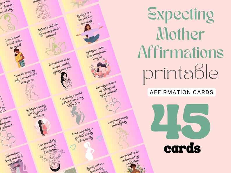 Birth Affirmation Cards Pregnancy Affirmation Cards Printable ...