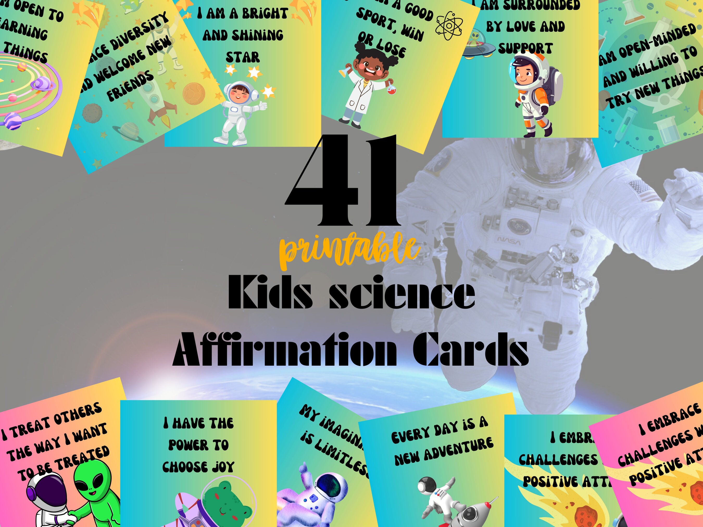 Kids Affirmation Cards Flash Cards for Kids Printable Motivational ...