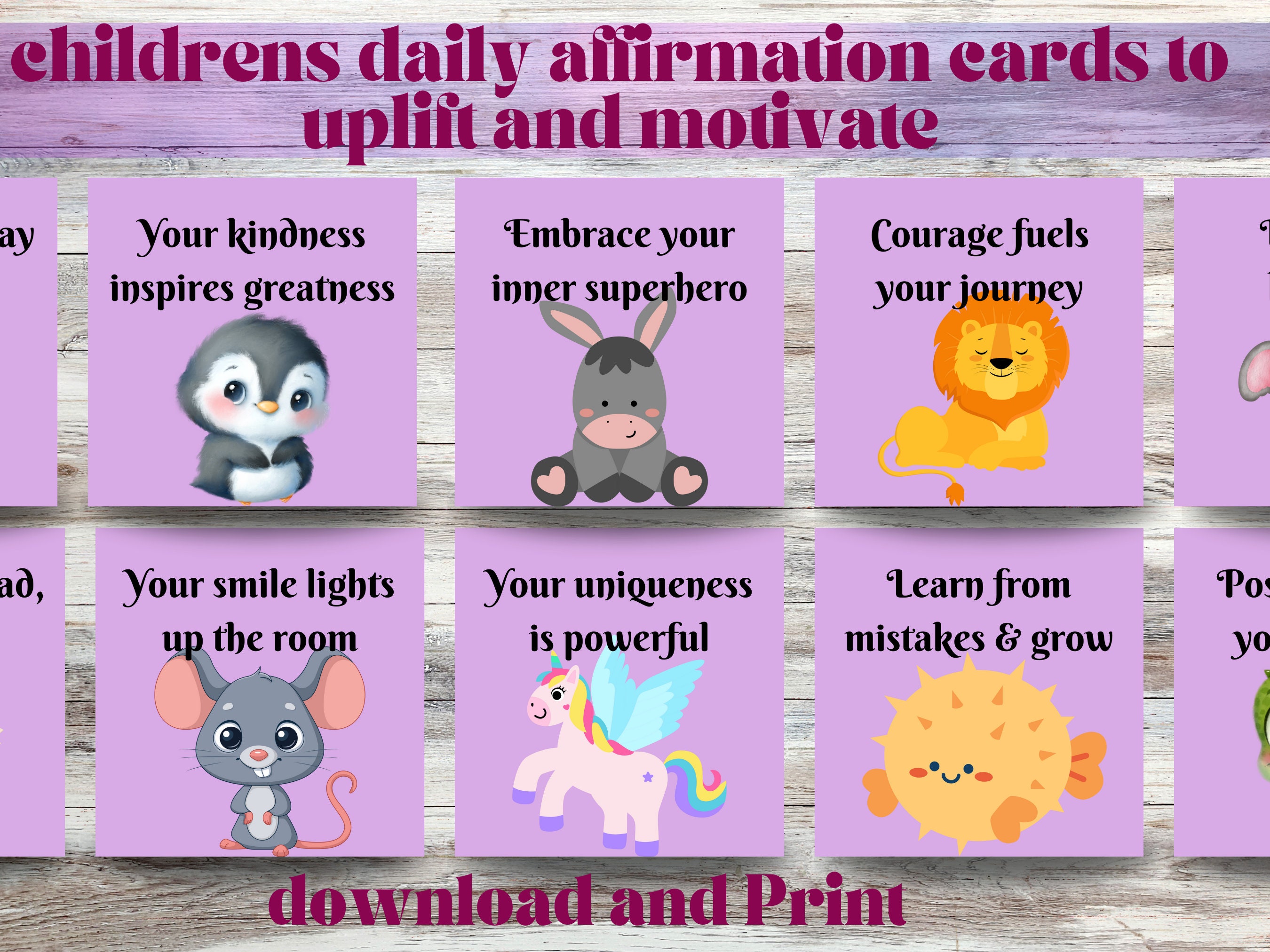 Printable Kids Affirmation Cards | Kids Lunch Box Notes | Printable ...