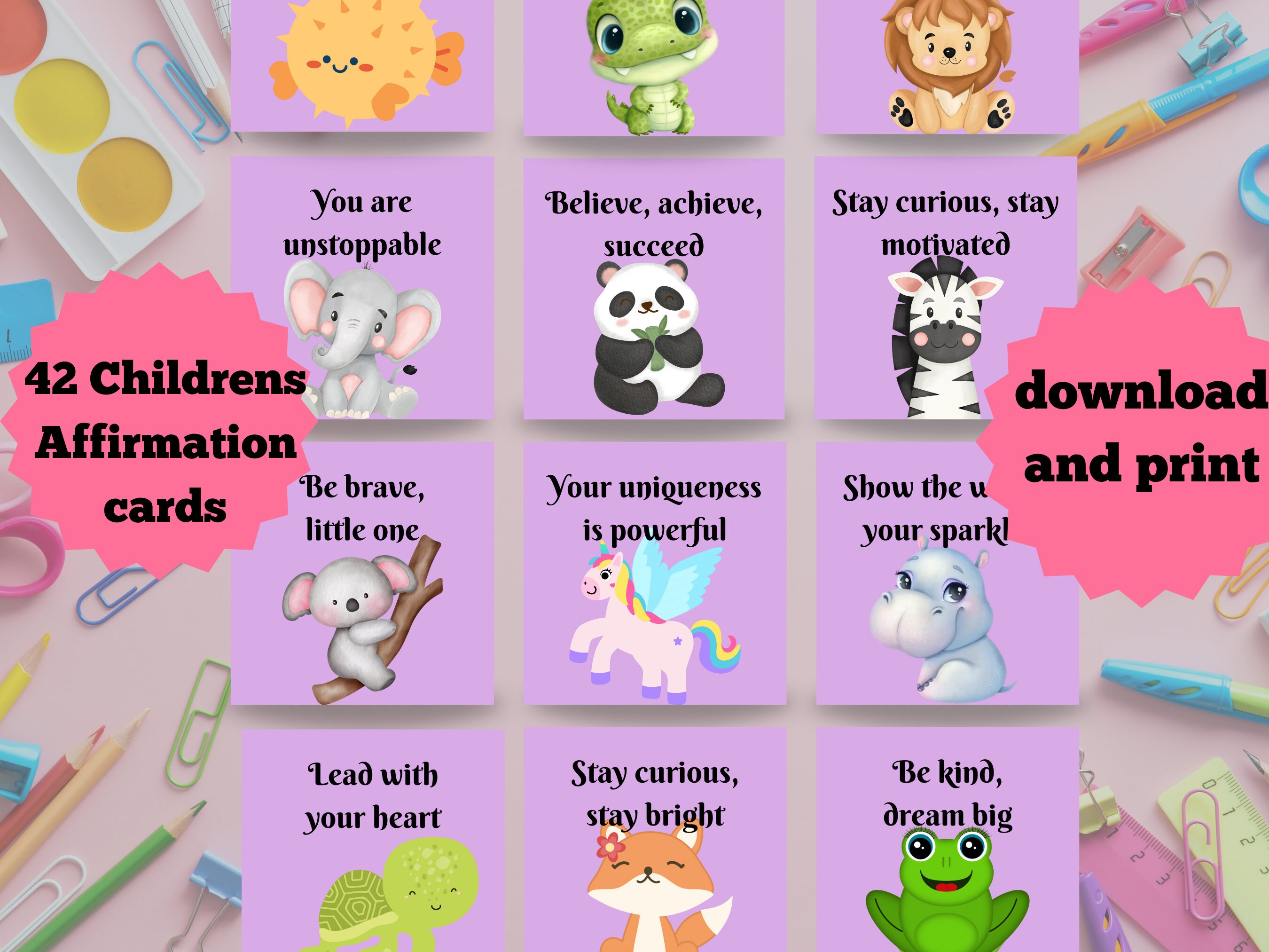 Printable Kids Affirmation Cards | Kids Lunch Box Notes | Printable ...
