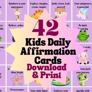 Printable Kids Affirmation Cards | Kids Lunch Box Notes | Printable ...
