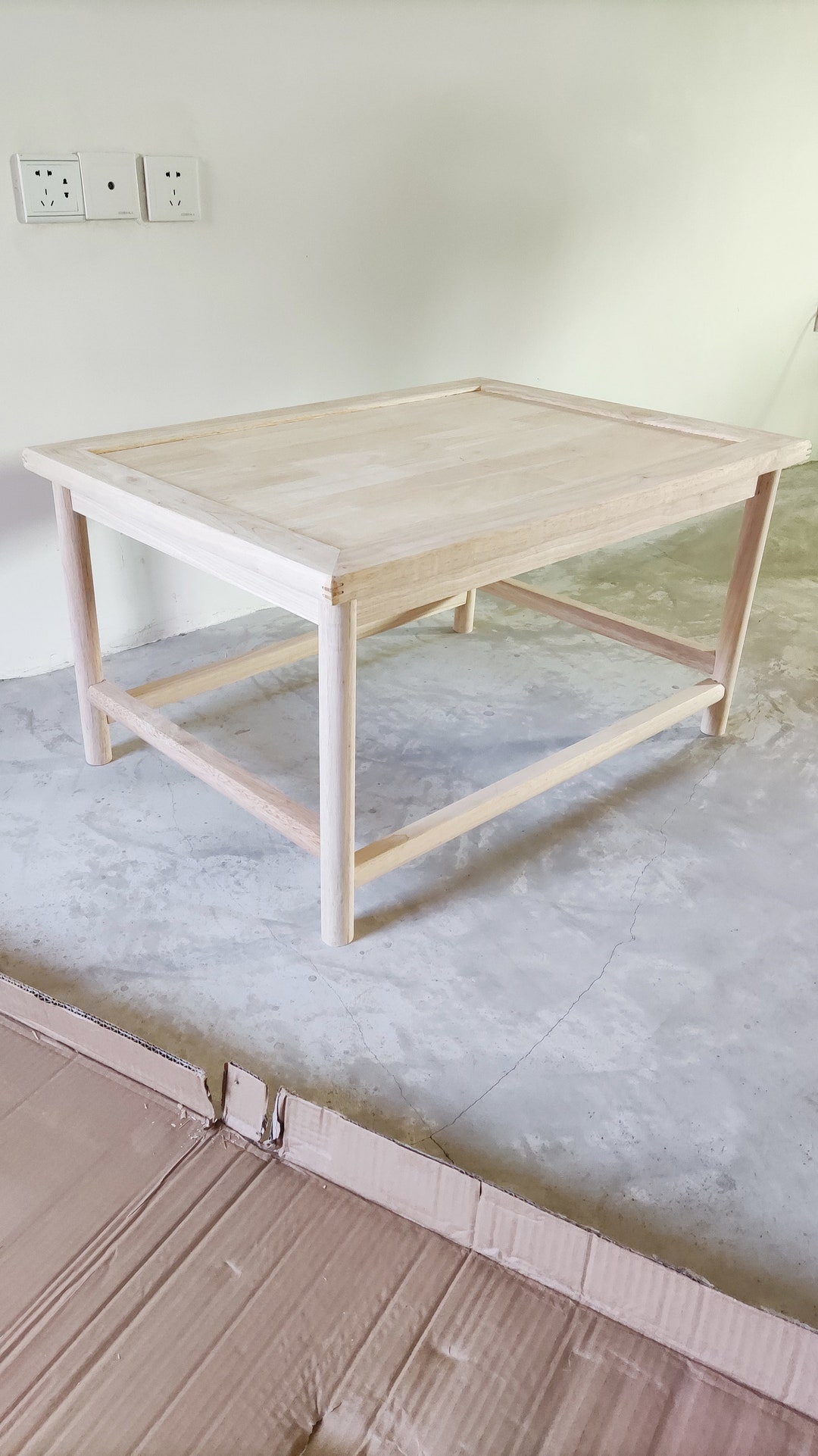 Solid Wood Square Table, Handmade Unfinished - Etsy