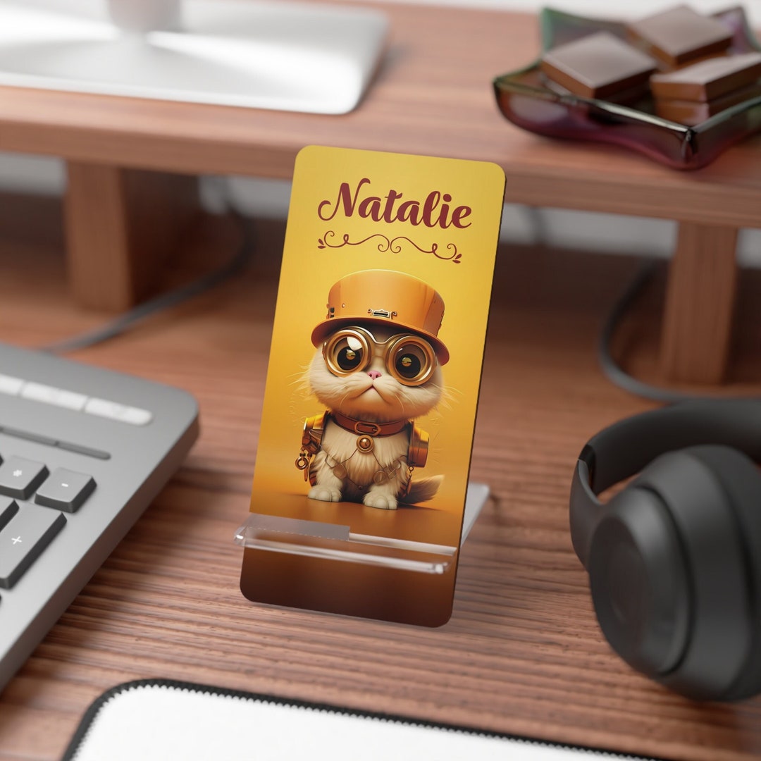 Phone Holder With Victorian Cat, Cell Phone Stand, Phone Stander ...