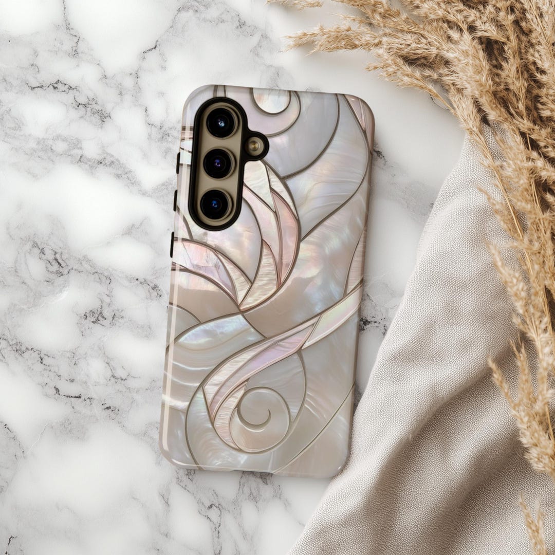 Pink Pearl Mosaic Phone Case: Stained Glass Seashell iPhone Cover - Etsy