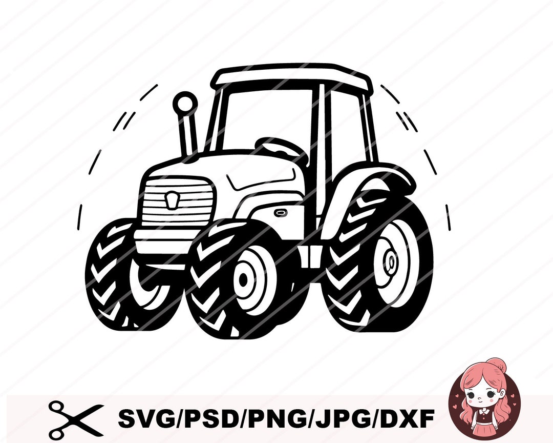 Farm Tractor SVG, Kids Tractor Svg, Tractor Silhouette, Tractor Dxf ...