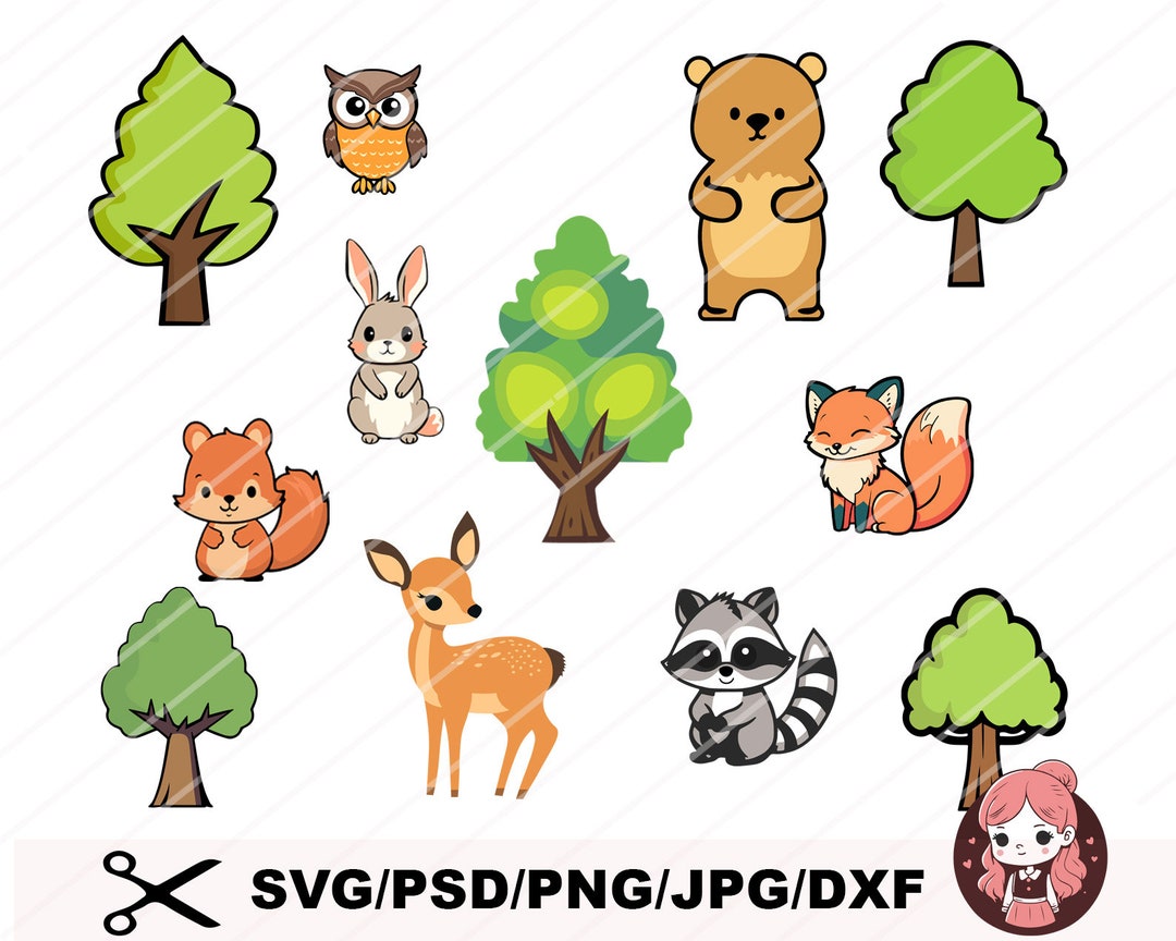 Woodland Animals Svg,cut File,bundle,layered,bear Svg,fox,reindeer ...
