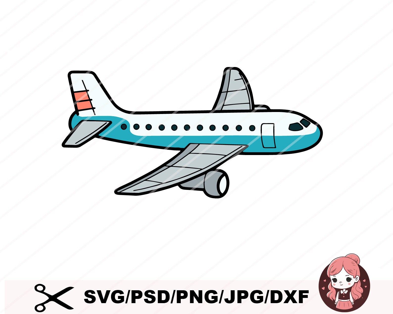 Flying Airplane SVG Cut File, Airplane Front View Clipart, Passenger ...