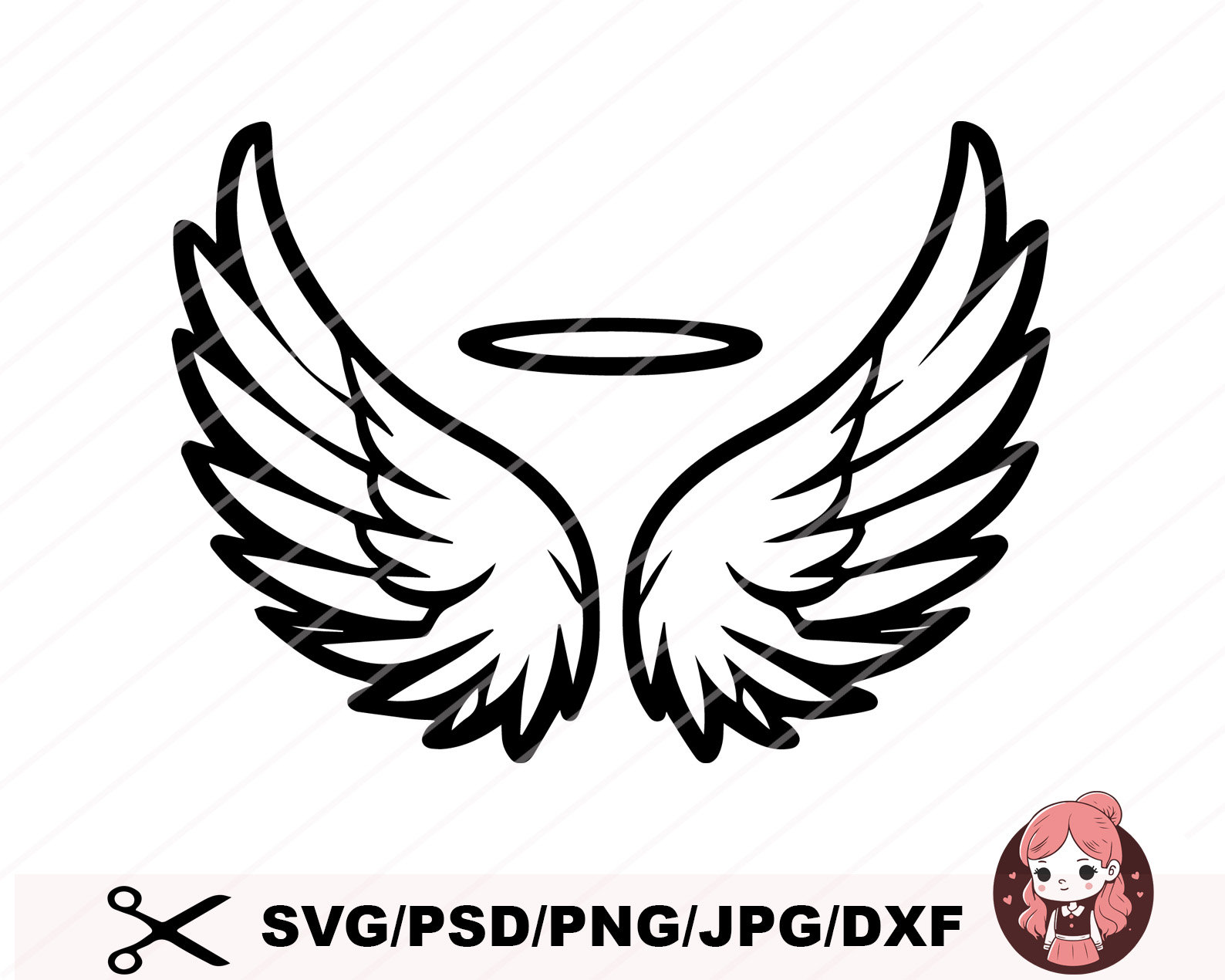 Angel Wings SVG Angel Wing Vector Angel Svg Halo Svg Angel Wings ...