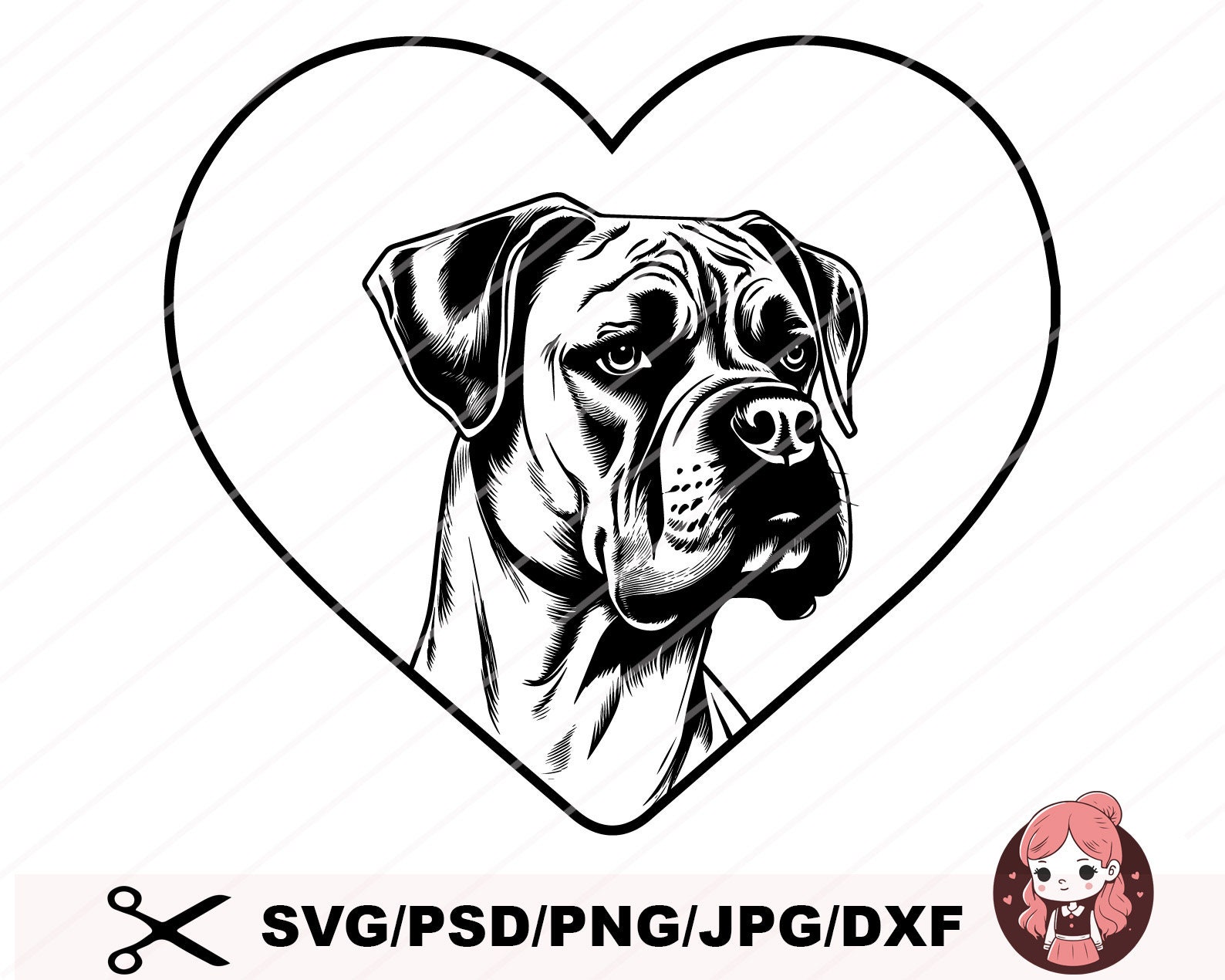 Boxer Dog SVG, Boxer Clipart, Boxer Svg Files for Cricut, Boxer ...