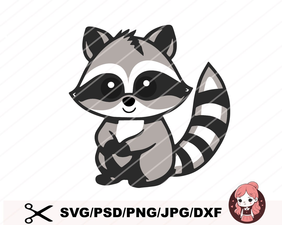 Cute Raccoon SVG, Cricut Cut Files, Silhouette, Layered Files, Raccoon ...