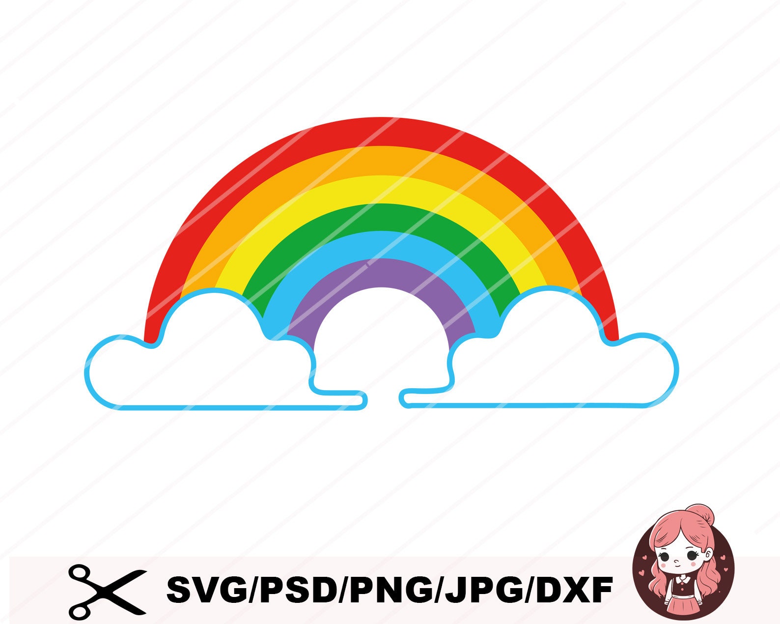 Rainbow SVG, Rainbow With Clouds SVG, Rainbow Cut File for Cricut ...